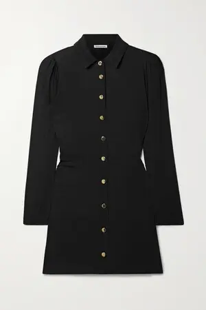 REFORMATION Net Sustain Hugh Crepe Mini Shirt Dress