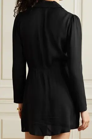 REFORMATION Net Sustain Hugh Crepe Mini Shirt Dress