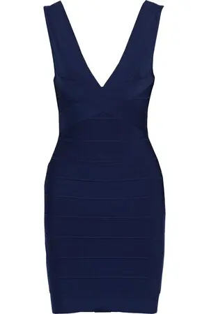 Herve Leger Hervé Léger Bandage Mini Dress - Navy