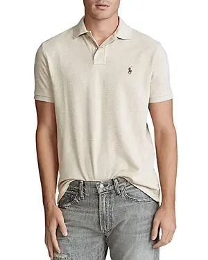 Polo Ralph Lauren Classic Fit Mesh Polo Shirt Dune Tan Heather