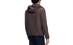 Sandro Hooded Zip-front Tech Jacket - Chocolate