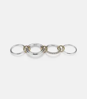 SPINELLI KILCOLLIN Luna 18kt And Sterling Silver Linked Rings With Diamonds