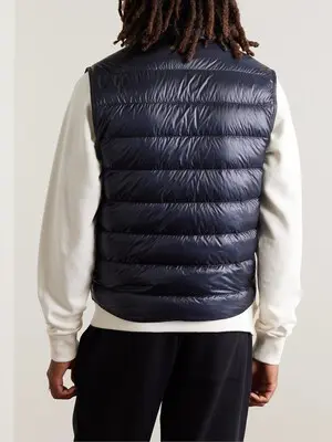 Moncler Slim-fit Logo-appliquéd Quilted Shell Down Gilet - Blue
