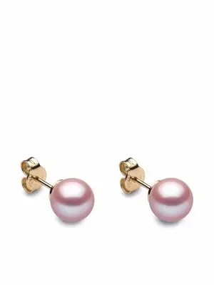 Yoko London 18k Yellow Pink Freshwater Pearl Stud Earrings - Gold