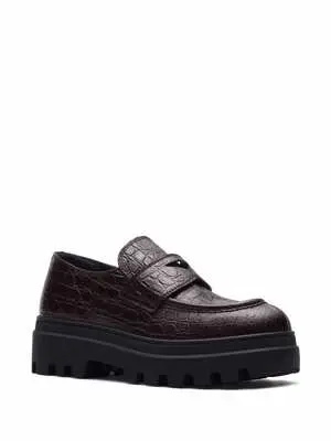 Car Shoe Crocodile Effect Moccasins - Purple