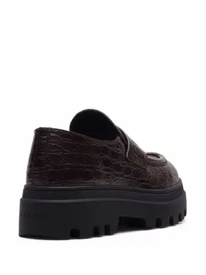 Car Shoe Crocodile Effect Moccasins - Purple