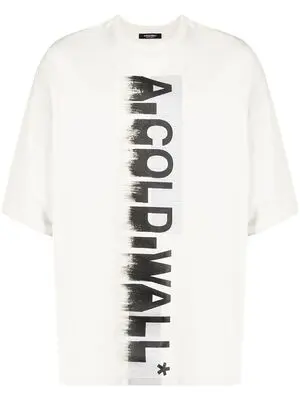 A-COLD-WALL* Blurred Logo-print T-shirt - Neutrals
