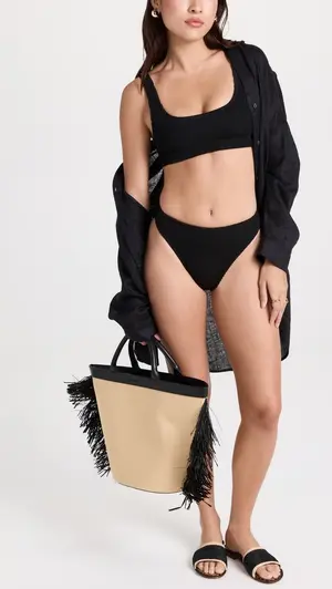 Good American Always Fits Scoop Bikini Top - Black001