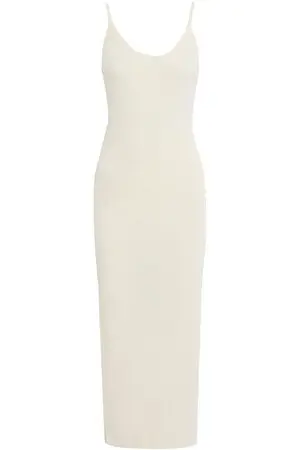 Tigerlily Bouclé-knit Cotton-blend Midi Dress - Ecru