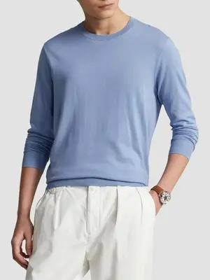 Polo Ralph Lauren Cotton Crewneck Sweater - Chambray Blue
