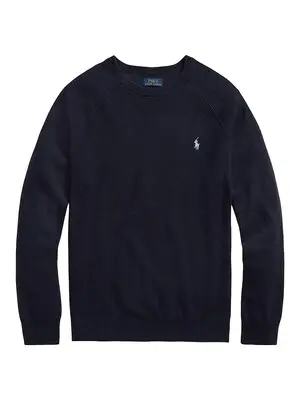 Polo Ralph Lauren Cotton Crewneck Sweater Navy Heather