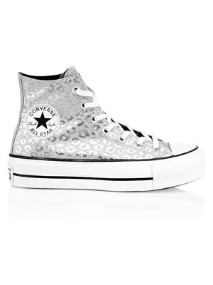 CONVERSE Chuck Taylor All Star Glitter Platform Sneakers - Silver