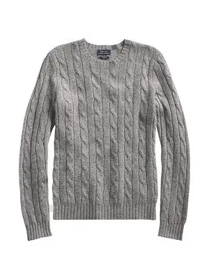 Polo Ralph Lauren Julianna Cable-knit Cashmere Sweater Battalion Grey Heather