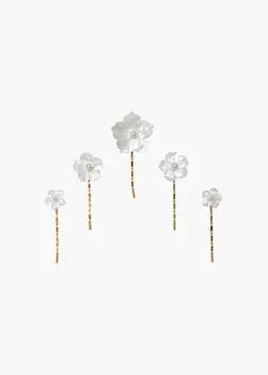JENNIFER BEHR Zinnia Bobby Pin Set - Mother Of Pearl