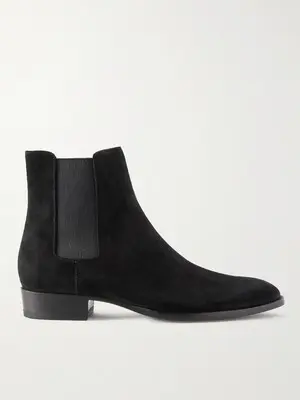 Men's Black Suede Chelsea Boots