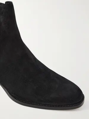 Saint Laurent Wyatt Suede Chelsea Boots - Black