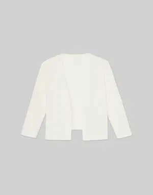 Lafayette 148 New York Fine Voile Open Front Cropped Cardigan - Cloud