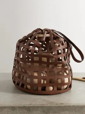 Brunello Cucinelli Walnut And Leather Bowls Set