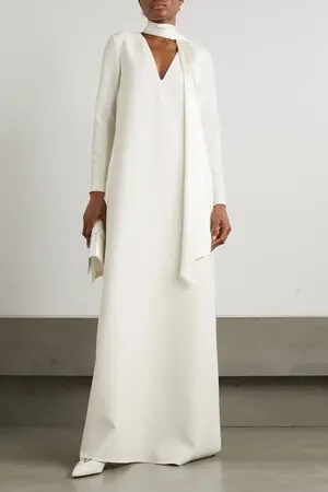 Safiyaa Aleah Crepe And Silk-blend Satin Gown