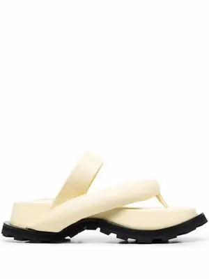 JIL SANDER Padded Leather Sandals - Yellow
