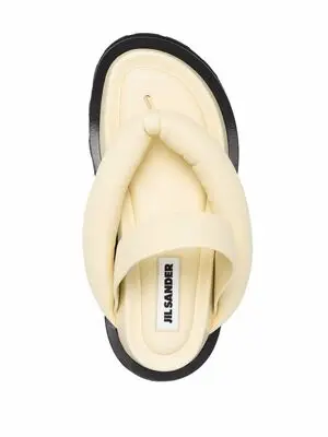 JIL SANDER Padded Leather Sandals - Yellow