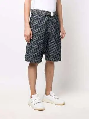 LANVIN Geometric-print Bermuda Shorts