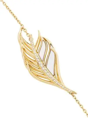 SHAUN LEANE White Feather Diamond Bracelet - Metallic