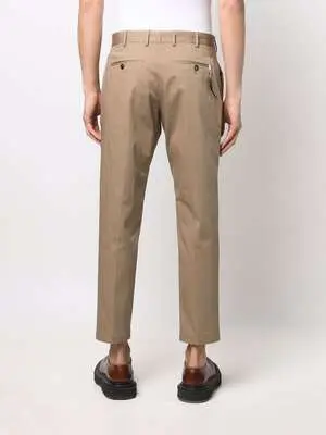 PT TORINO Cropped Tapered Chinos - Brown