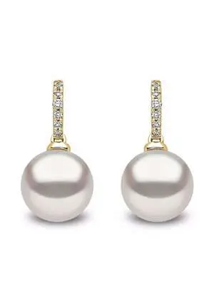 Yoko London 18kt Yellow Freshwater Pearl And Diamond Earrings - Gold