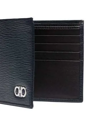 FERRAGAMO Gancini Leather Wallet - Blue