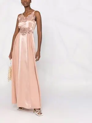 Alberta Ferretti Layered Silk Maxi Dress