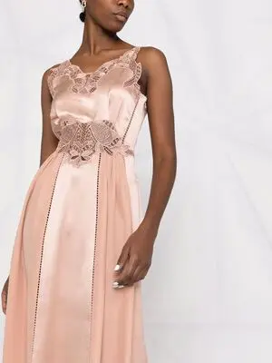 Alberta Ferretti Layered Silk Maxi Dress