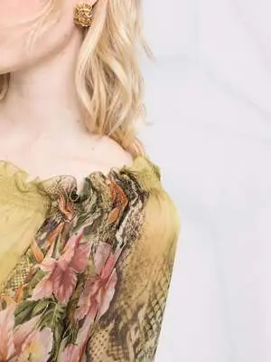 Alberta Ferretti Floral-print Silk Gown
