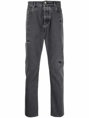 Brunello Cucinelli Straight-leg Ankle-length Jeans - Grey