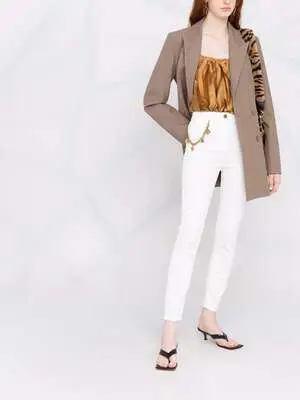 Elisabetta Franchi Charm Detail Skinny Jeans - White