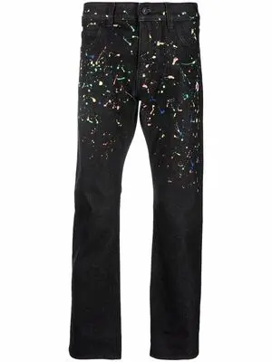 COUNTY OF MILAN Marcelo Burlon Paint-splatter Straight-leg Jeans