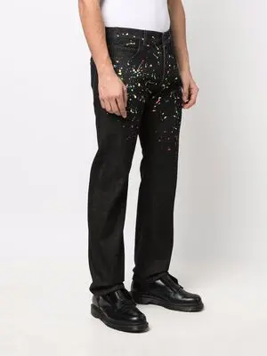 COUNTY OF MILAN Marcelo Burlon Paint-splatter Straight-leg Jeans