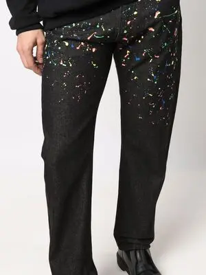 COUNTY OF MILAN Marcelo Burlon Paint-splatter Straight-leg Jeans