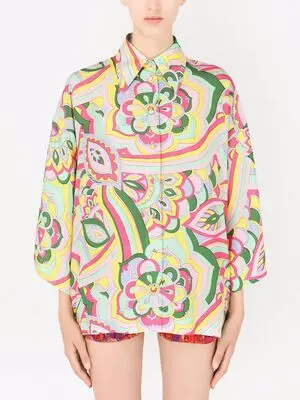 Dolce & Gabbana Abstract-print Silk Shirt