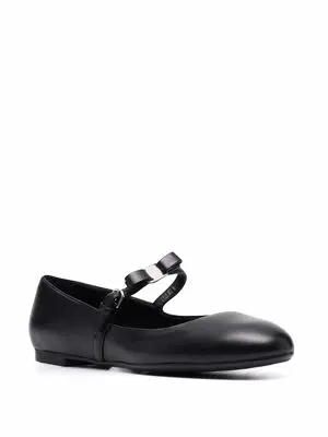 FERRAGAMO Lizz Leather Ballerina Shoes