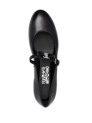 FERRAGAMO Lizz Leather Ballerina Shoes