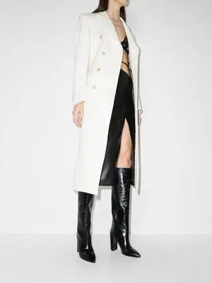 Paris Texas Crocodile-effect Knee-high Boots