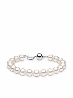 Yoko London 18kt White Gold 8mm Freshwater Pearl Bracelet - Silver