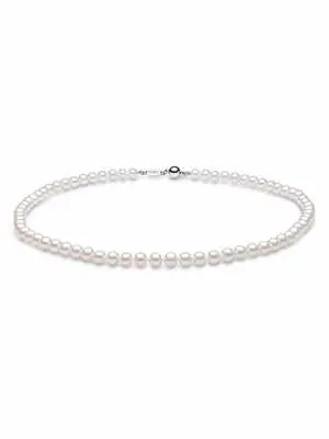 Yoko London 18kt White Gold 6mm Freshwater Pearl Necklace - Silver