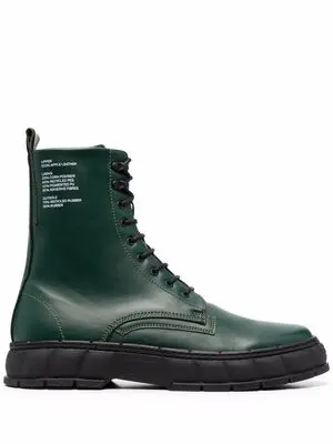 VIRON Logo-print Ankle Boots - Green