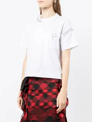 Sacai Piercing Crew-neck Cotton T-shirt