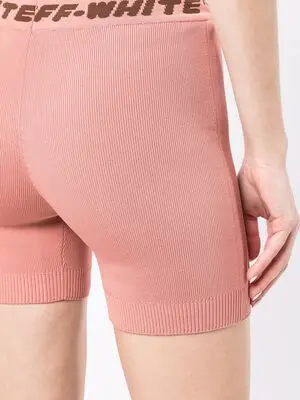 Off-White Logo Waistband Mini Shorts
