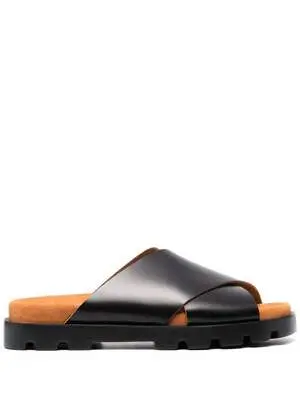 Camper Brutus Cross Strap Sandals - Black