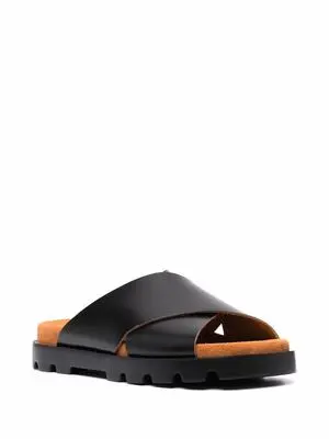 Camper Brutus Cross Strap Sandals - Black