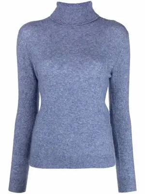 LISKA Cashmere-silk Roll-neck Sweater - Blue